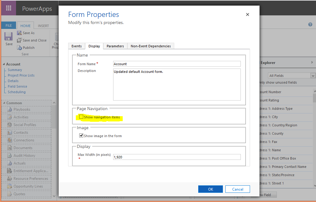 Hide Related section in Unified Interface of MS Dynamics ...